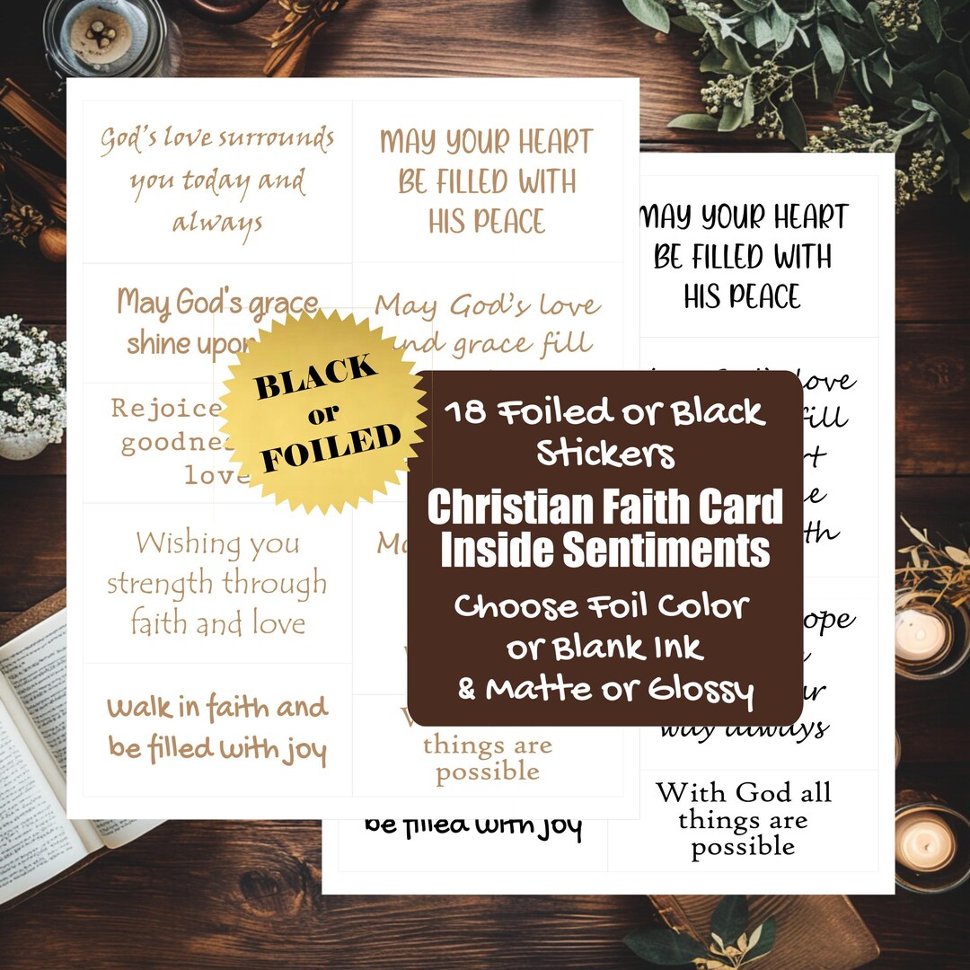 Christian Faith Card Sentiment Foil Stickers - Card Greeting Sticker ...