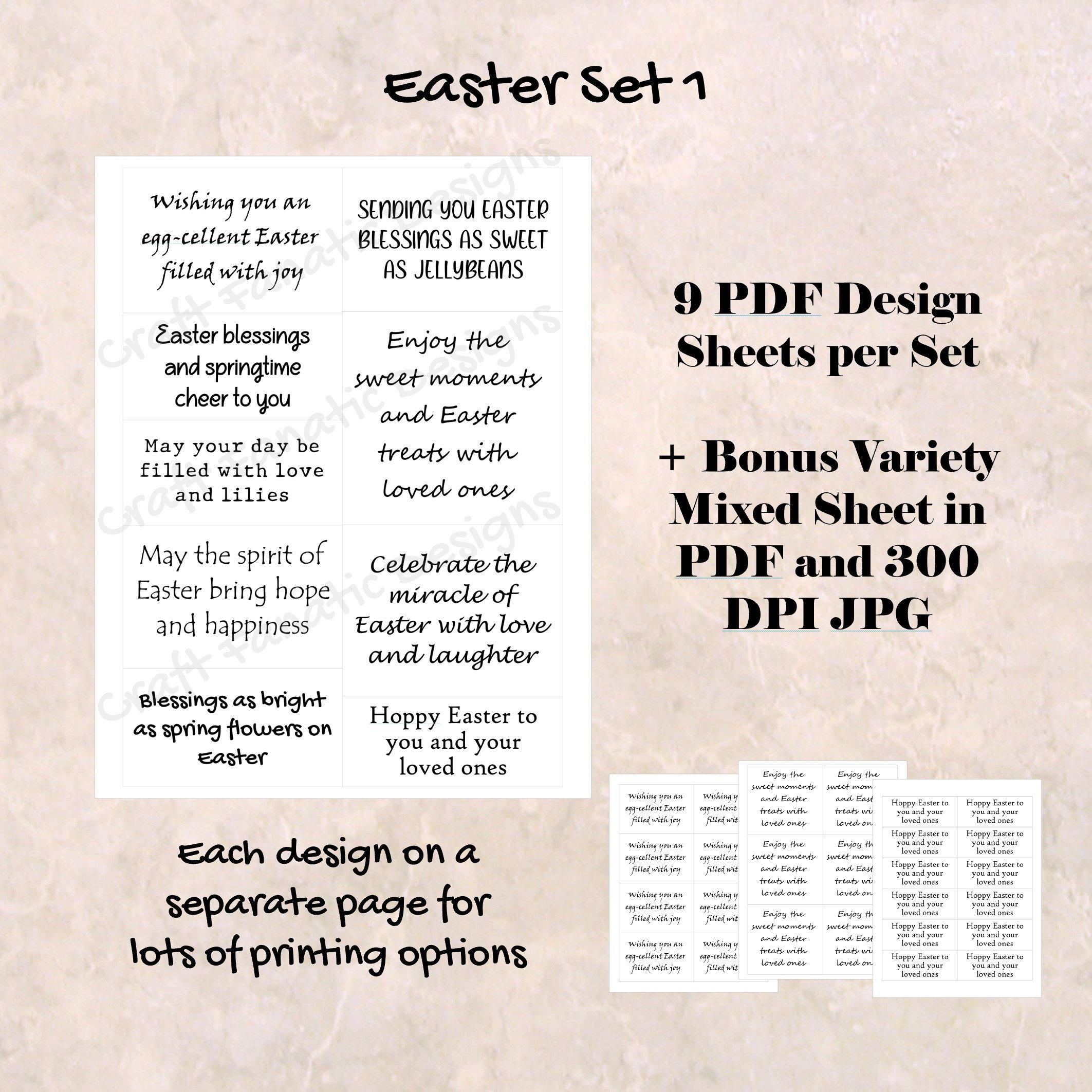Printable Easter Card Making Sentiments for Greeting Card Inserts ...