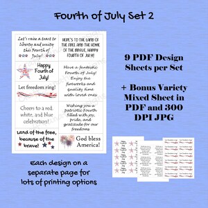 Independence Day Card Making Sentiment Greeting Card Inserts - Time ...