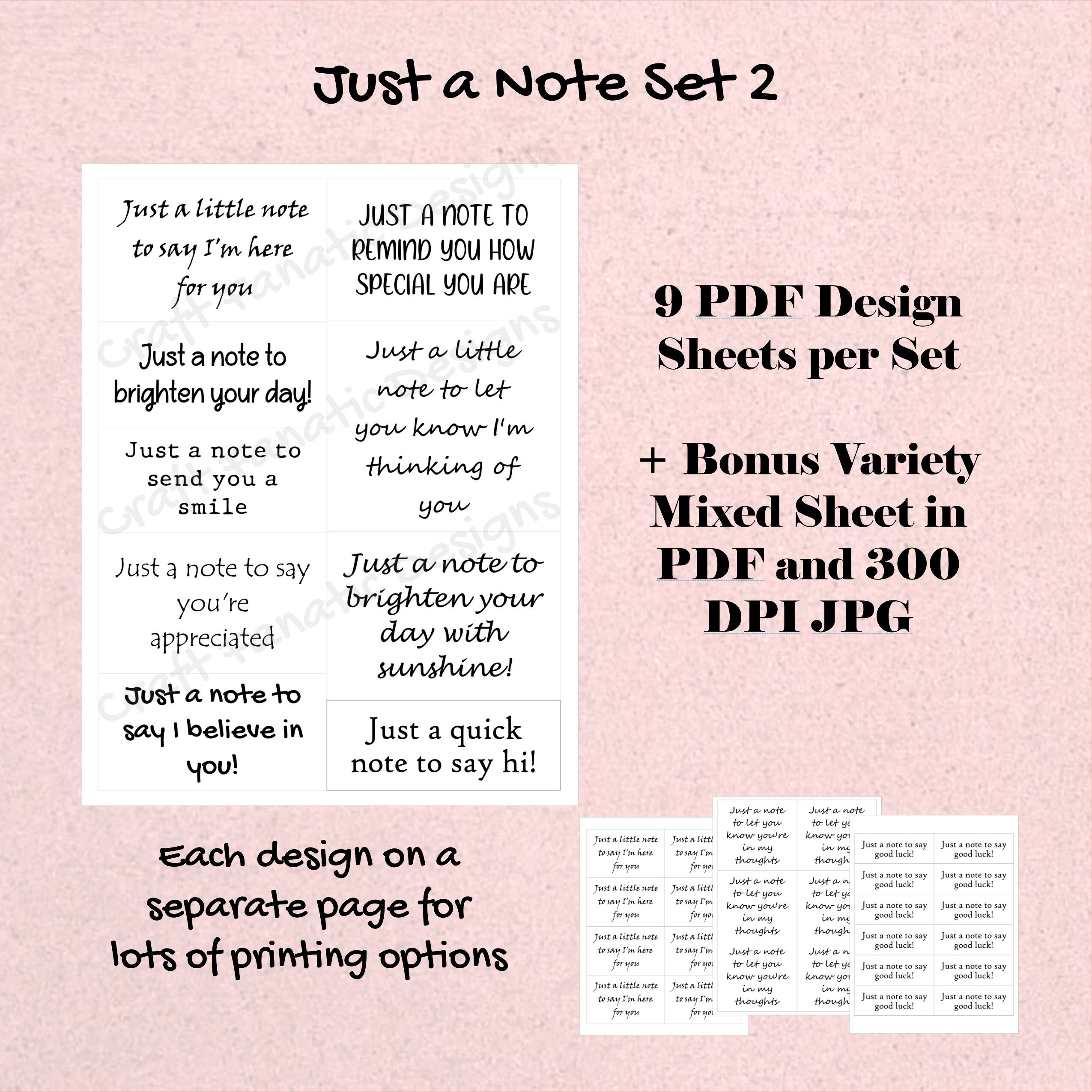 Printable Note Card Making Sentiments for Greeting Card Inserts - Time ...