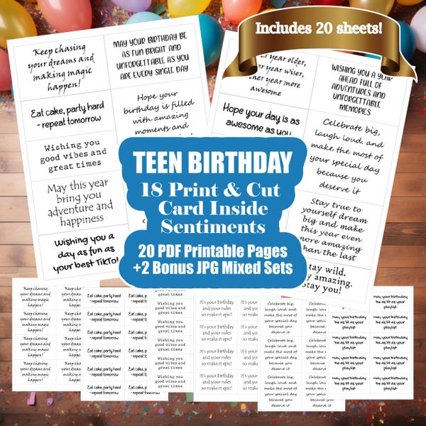 Teen Birthday Card - Etsy