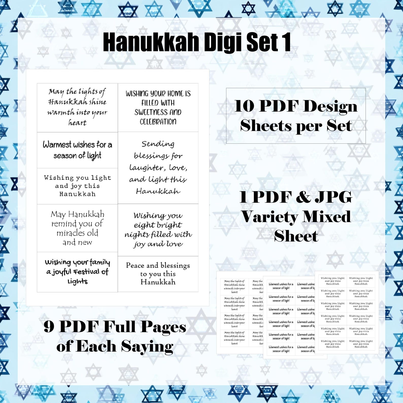 Hanukkah Card Sentiments - Card Greeting Inserts - Inside Sentiments ...