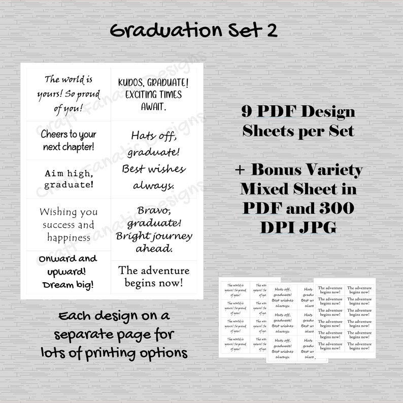 Printable School Graduation Card Making Sentiments for Greeting Card ...