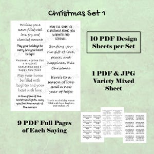 Christmas Card Making Sentiments - Card Greeting Inserts Christmas ...