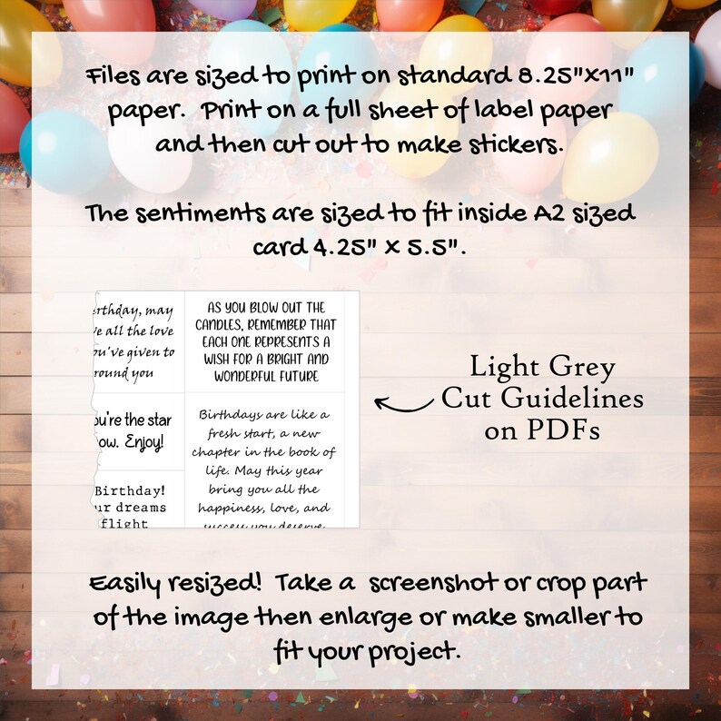 Color Birthday Card Making Sentiments - Card Greeting Inserts ...