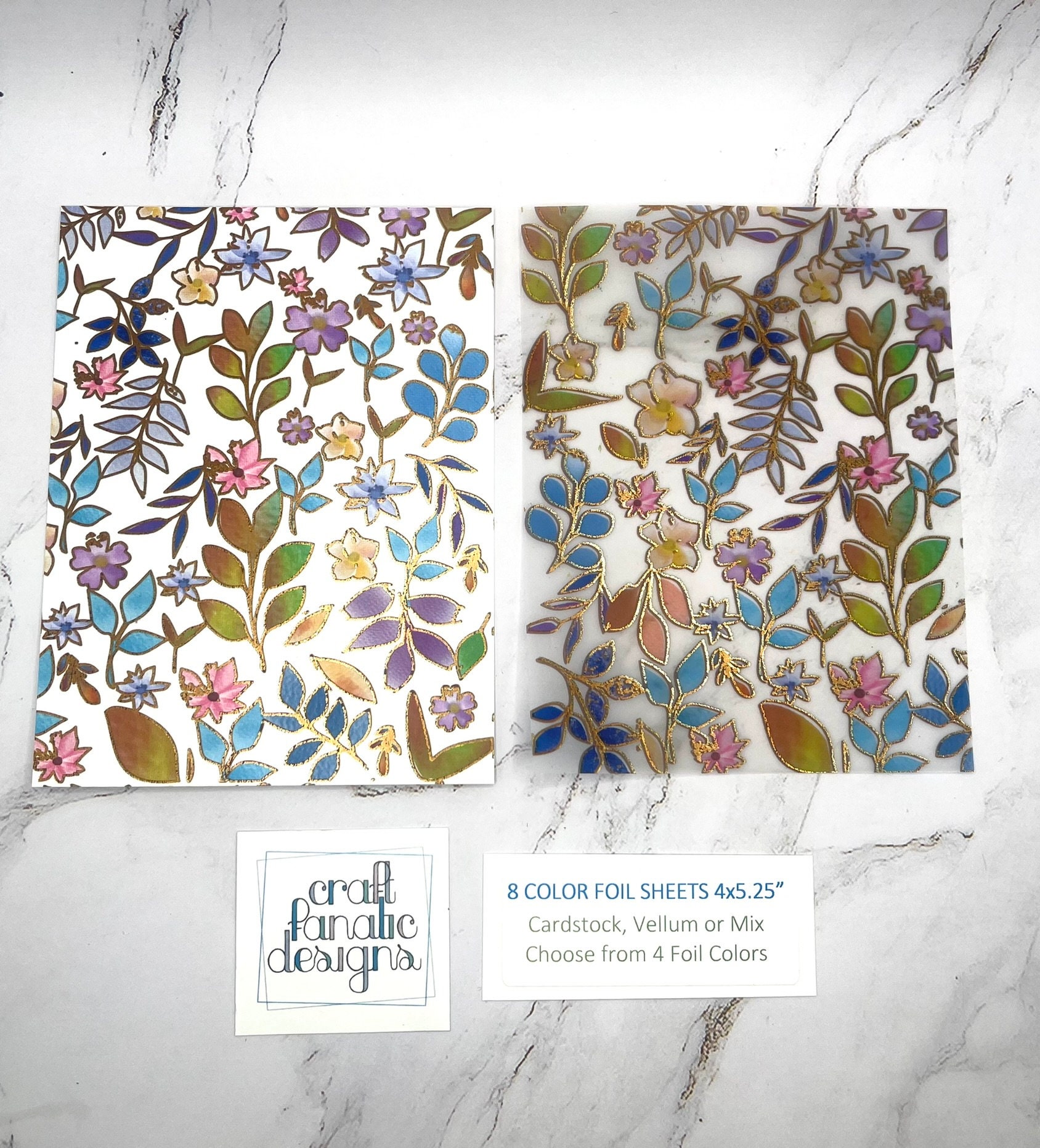 Color Foil Sheets Spring Flowers Style 1 Vellum or - Etsy