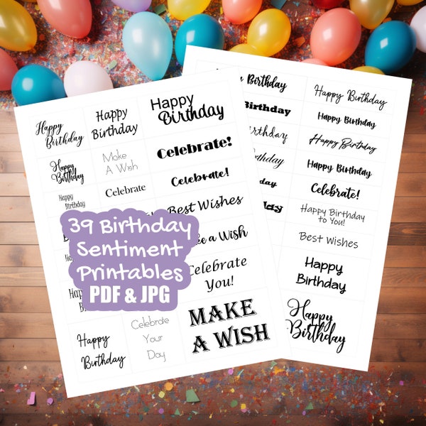 Birthday Sentiments - Etsy