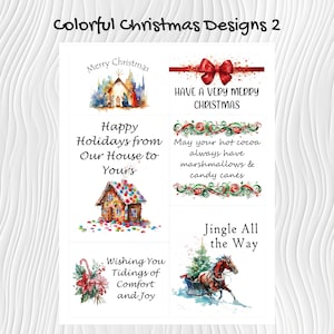 Colorful Christmas Card Making Sentiments Card Greeting Inserts - Etsy