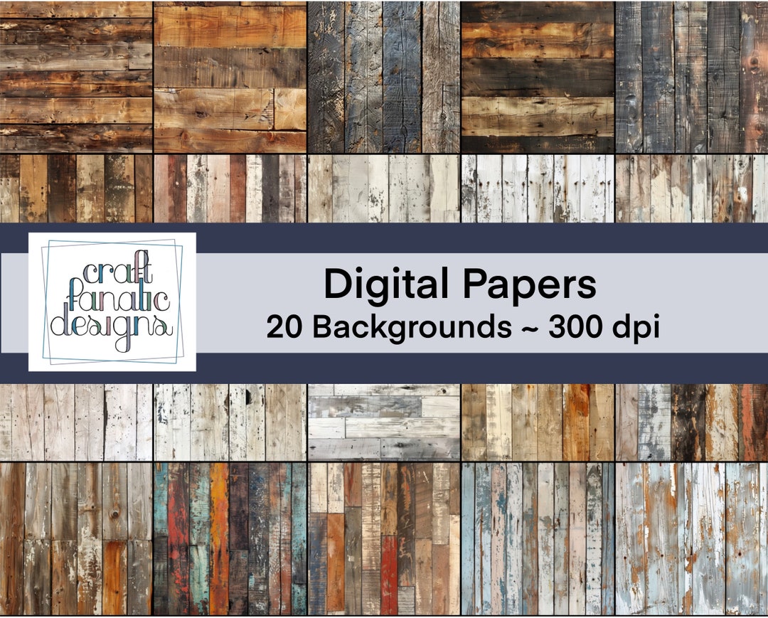 Wood Digital Paper Printable Art for Card Making Backgrounds Junk ...