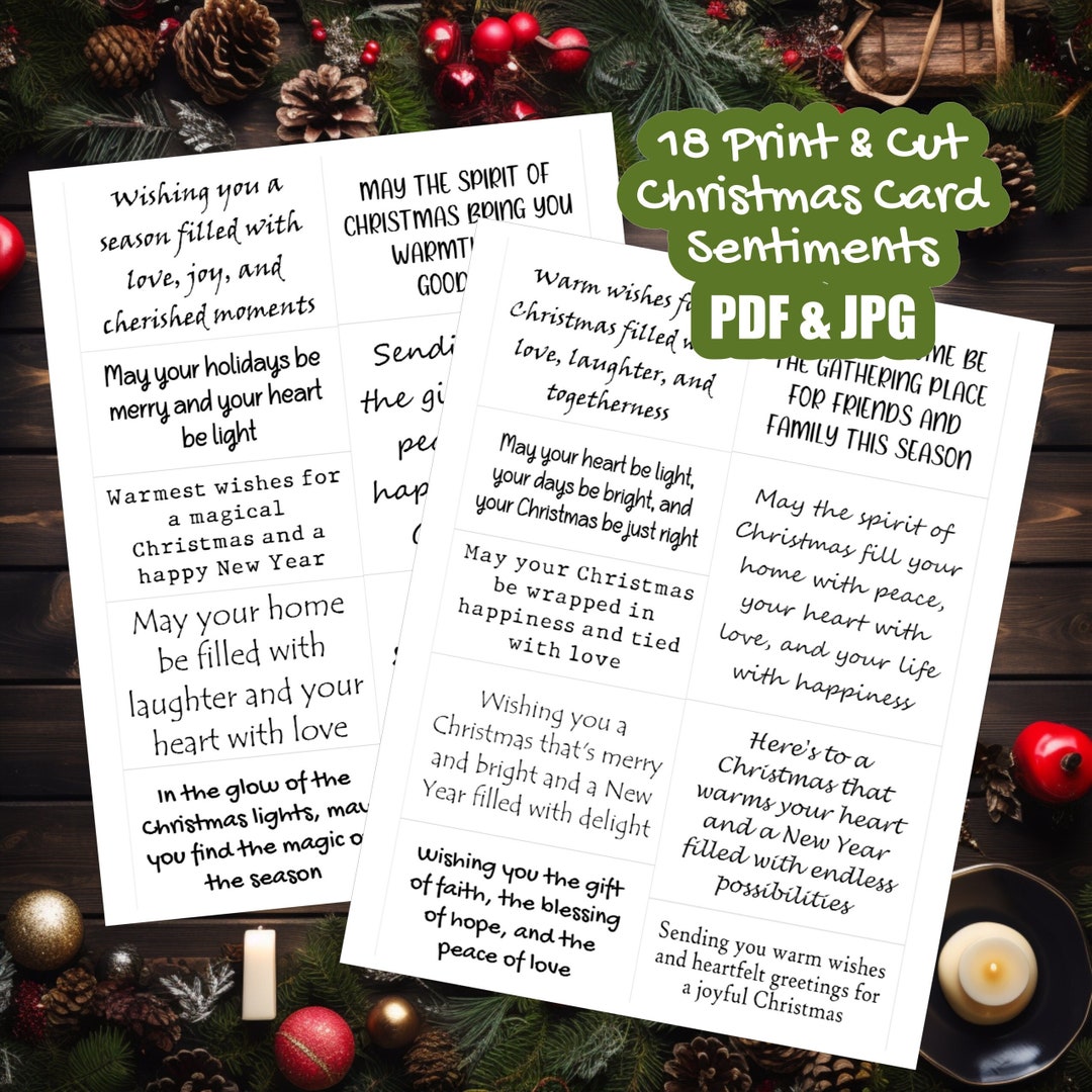 Christmas Card Making Sentiments Card Greeting Inserts - Etsy