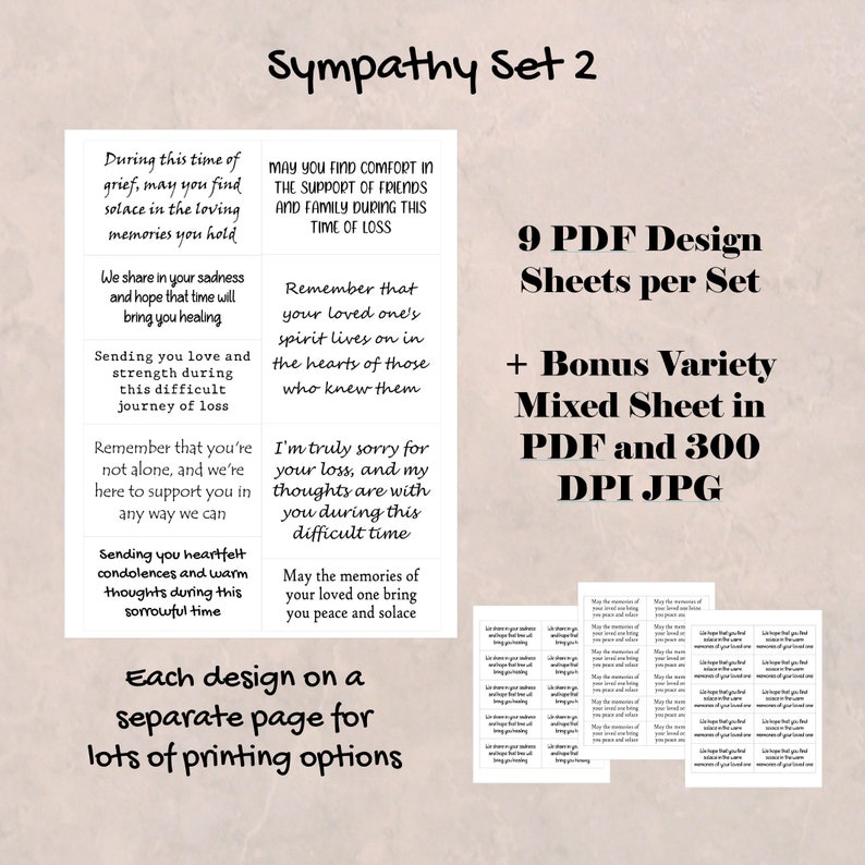 Sympathy Card Sentiments Condolences Card Greeting Inserts Inside Card ...