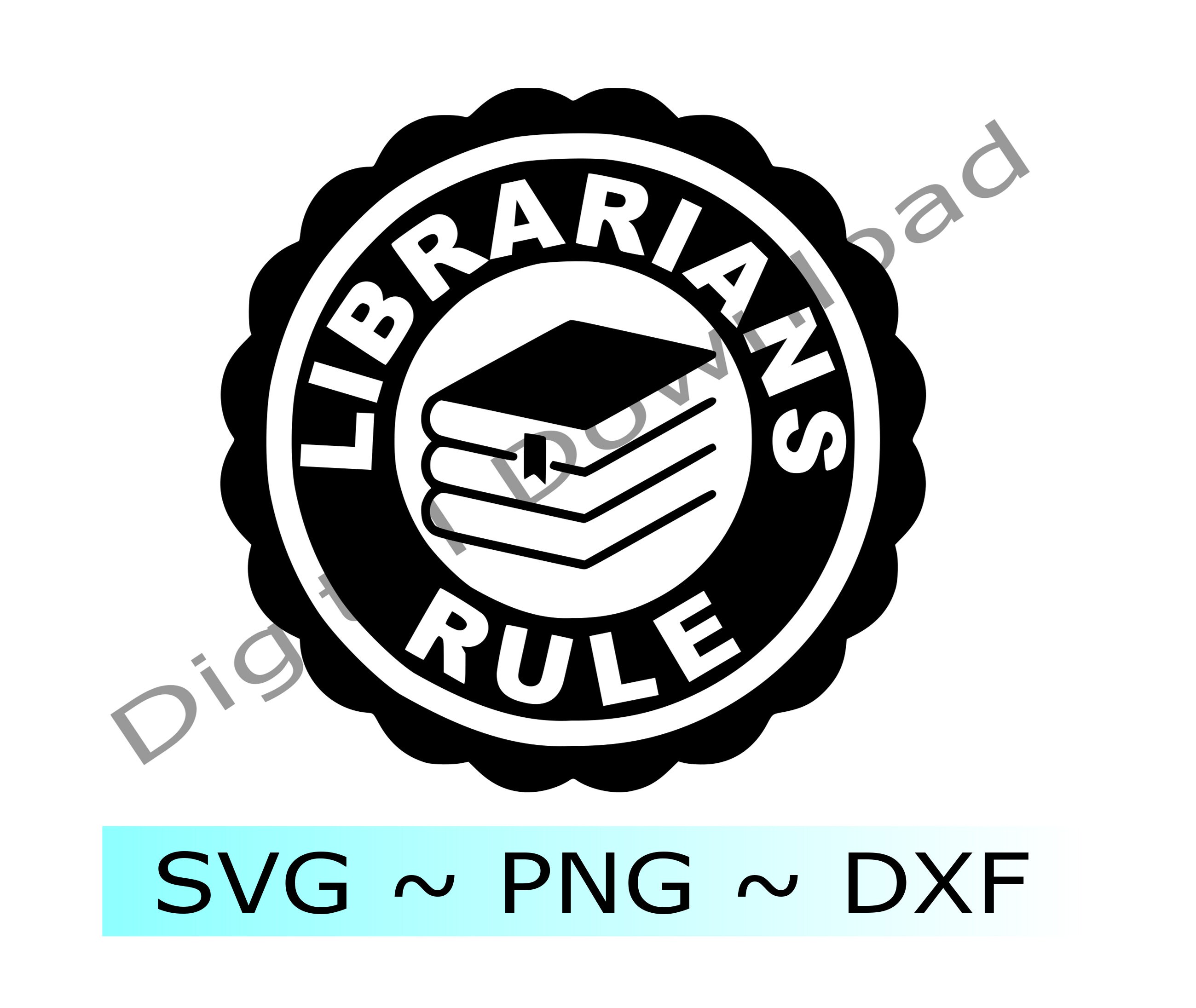 Book Themed Cup Logo Librarians Rule Vinyl Decal Die Cut - Etsy