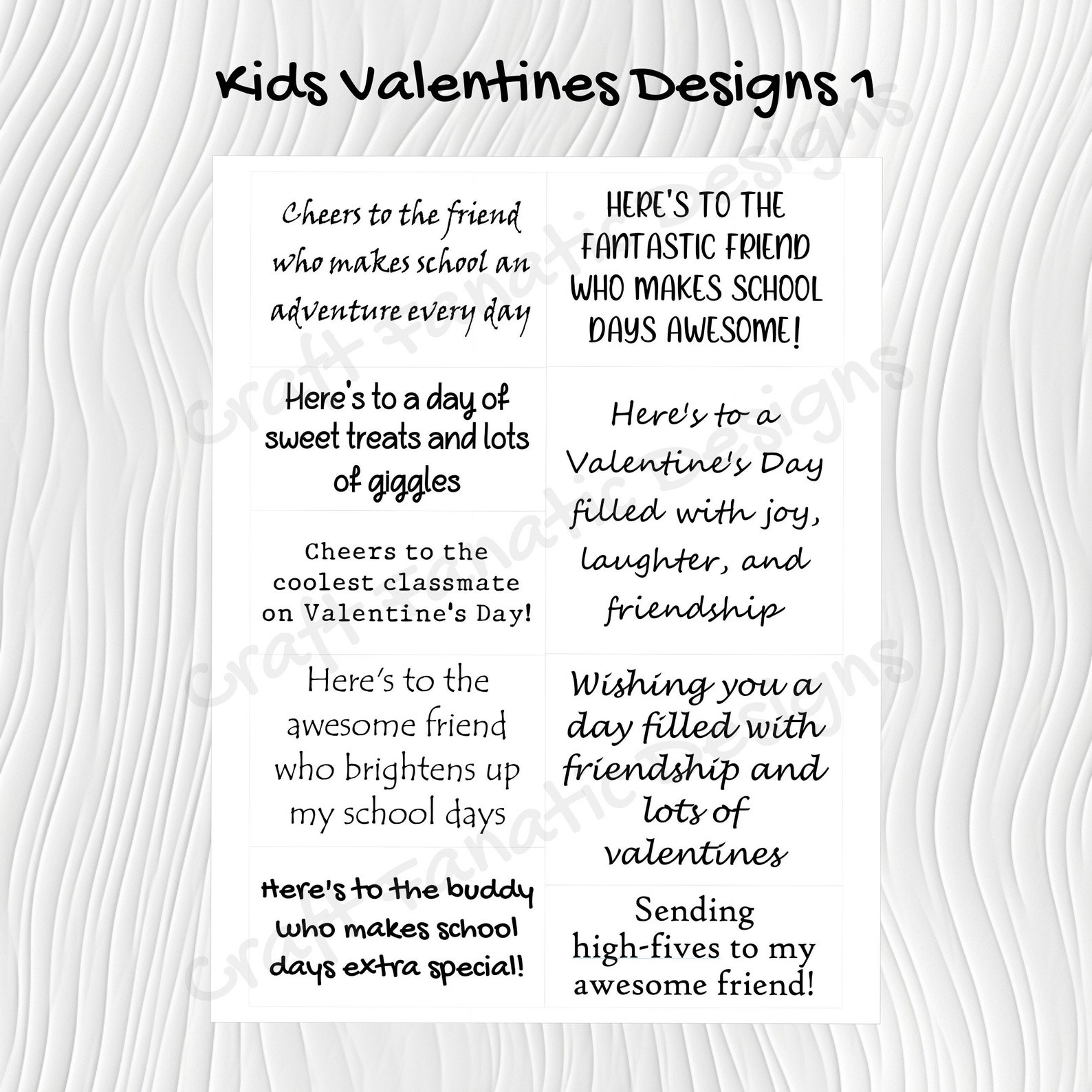 Kids Valentine Card Making Sentiments Digital Printable School ...
