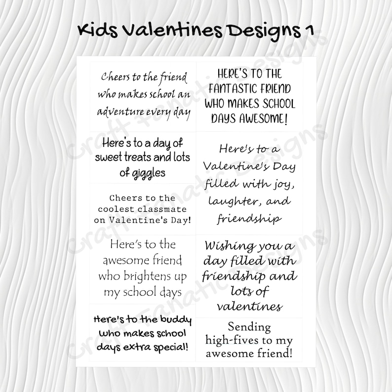 Kids Valentine Card Making Sentiments Digital Printable School ...