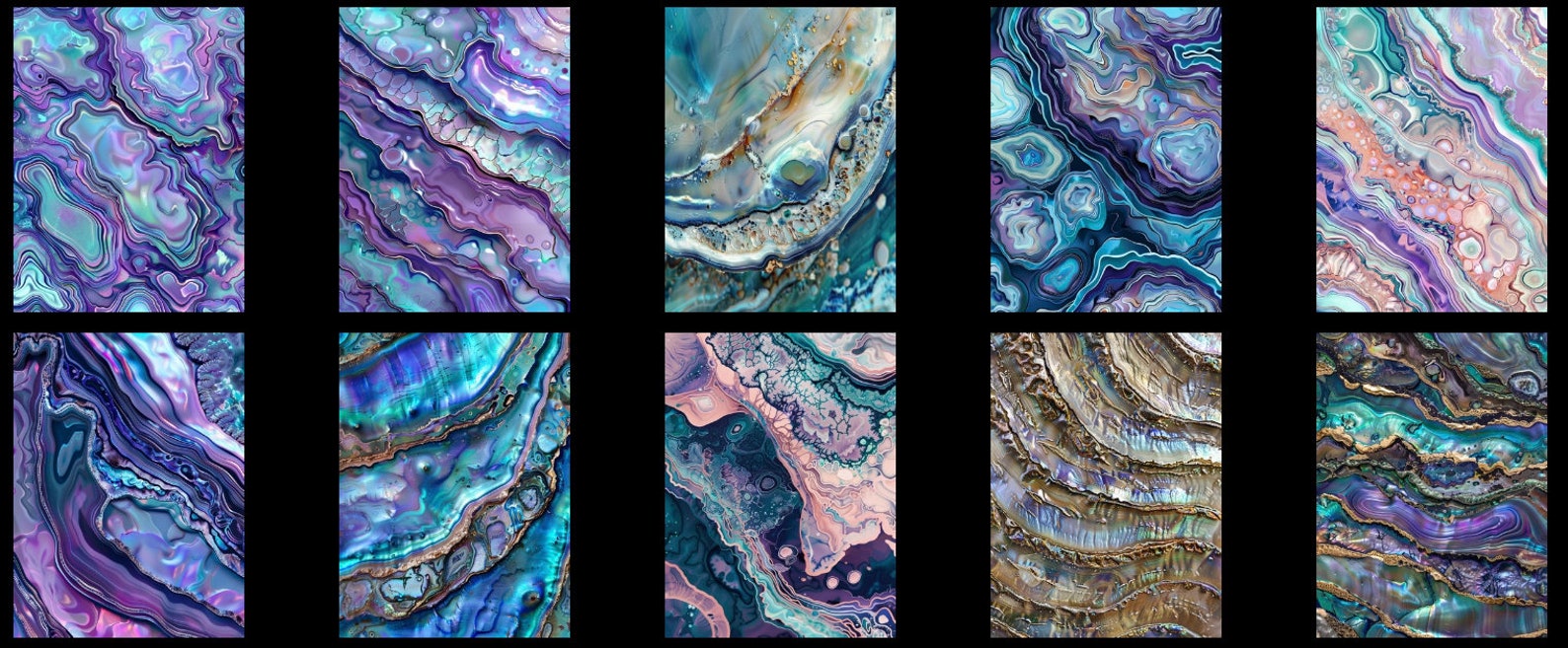 Abalone Shell Digital Paper Printable Art for Card Making Backgrounds ...