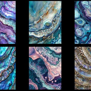 Abalone Shell Digital Paper Printable Art for Card Making Backgrounds ...