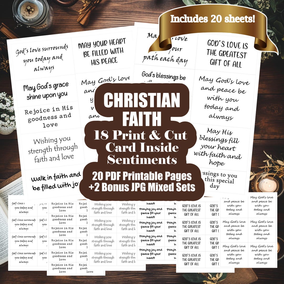 Printable Christian Faith Card Making Sentiments for Greeting Card ...
