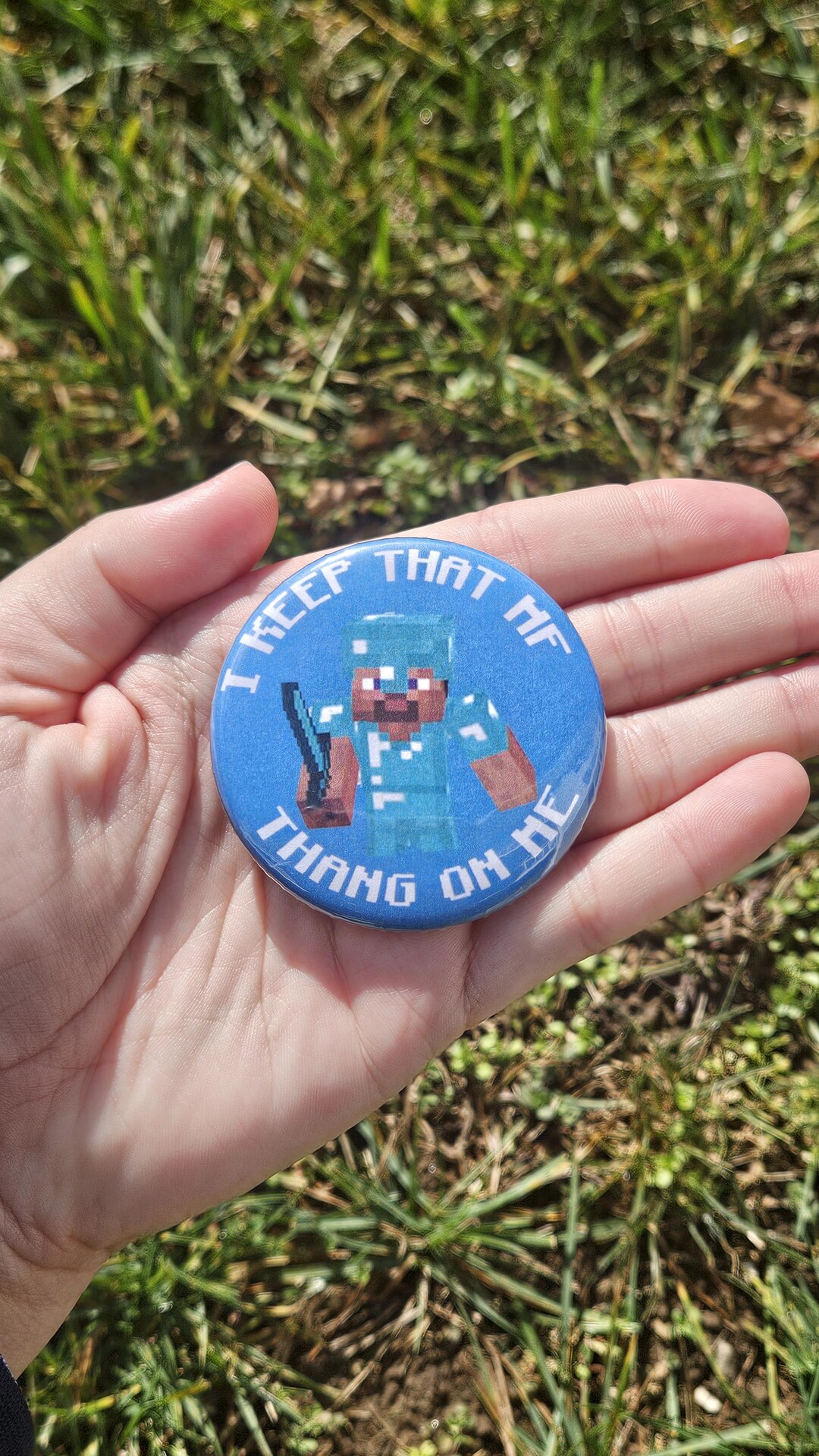 Minecraft Steve Button i Keep That Mf Thang on Me - Etsy