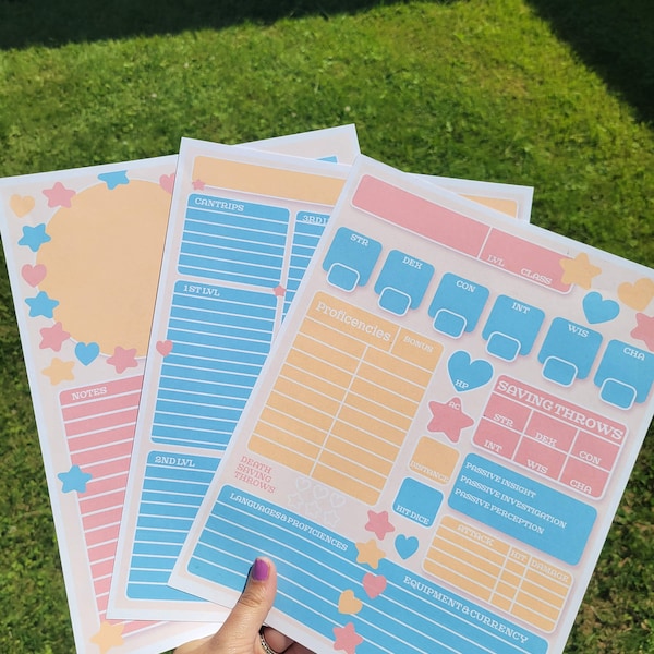 Pastel Princess | Dnd Printable Character Sheet, RPG Character Sheet ...