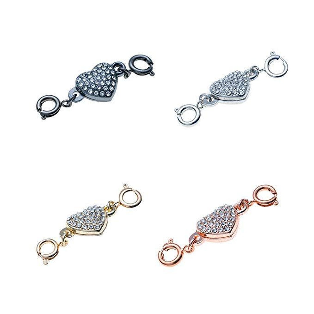 4pcs Magnetic Love Heart Extender Clasps Closures for Bracelet and ...