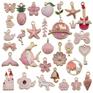 Assorted Mix Colors Variety 31pcs Enamel Charms Bulk for Bracelets ...
