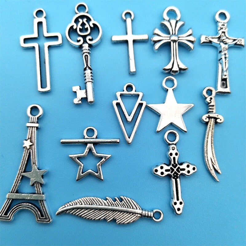 100pcs Mix Different Vintage Pendant Charms Accessories Diy | Etsy