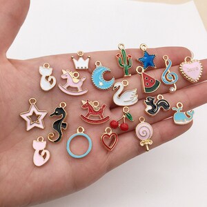 Assorted Variety 100pcs Color Enamel Charms Charms in Bulk for ...