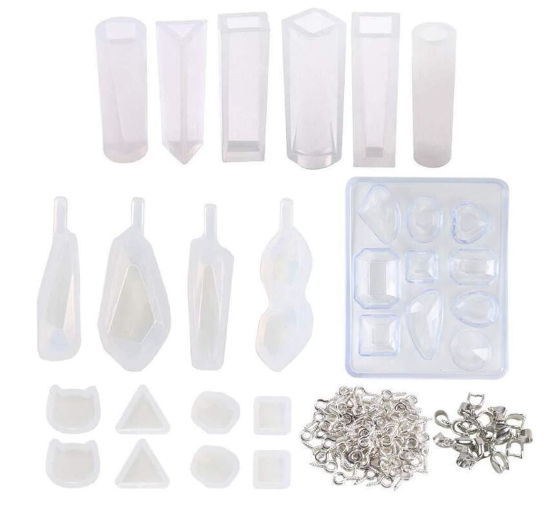129pcs Resin Casting Mold Kit Silicone for Necklace DIY | Etsy