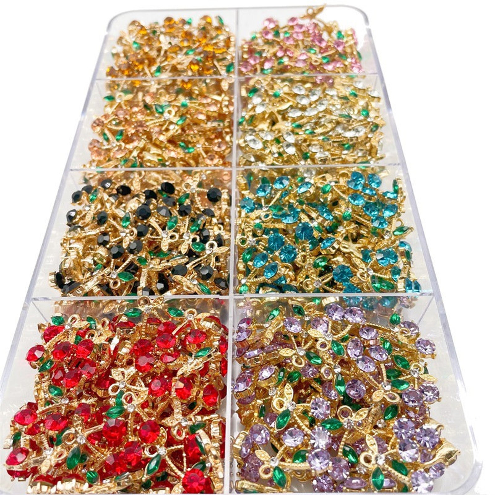 Assorted Mix Colors Variety 20pcs Rhinestones Pendant Charms - Etsy