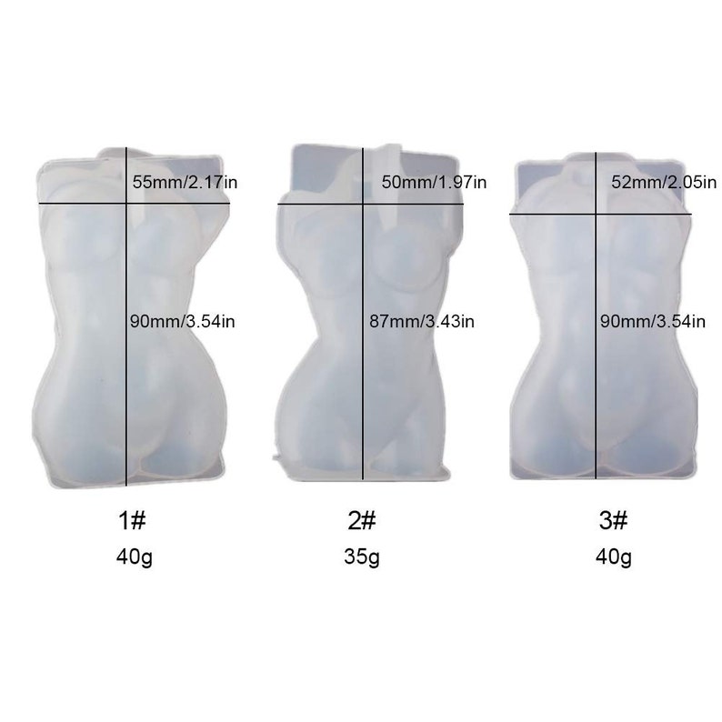 3pcs 3D Body Shape, Body Stand, Human Body Model Mold for DIY Jewelry ...