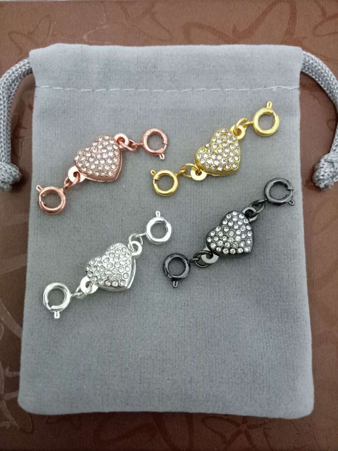 4pcs Magnetic Love Heart Extender Clasps Closures for Bracelet and ...