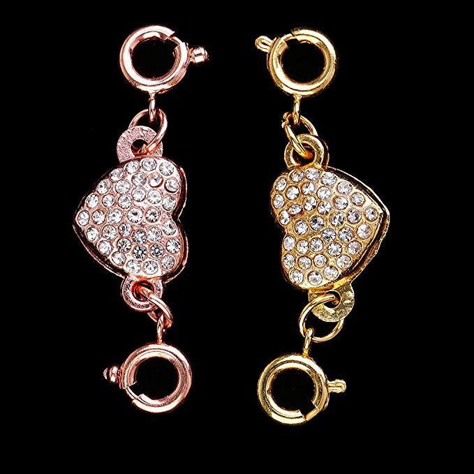 4pcs Magnetic Love Heart Extender Clasps Closures for Bracelet and ...