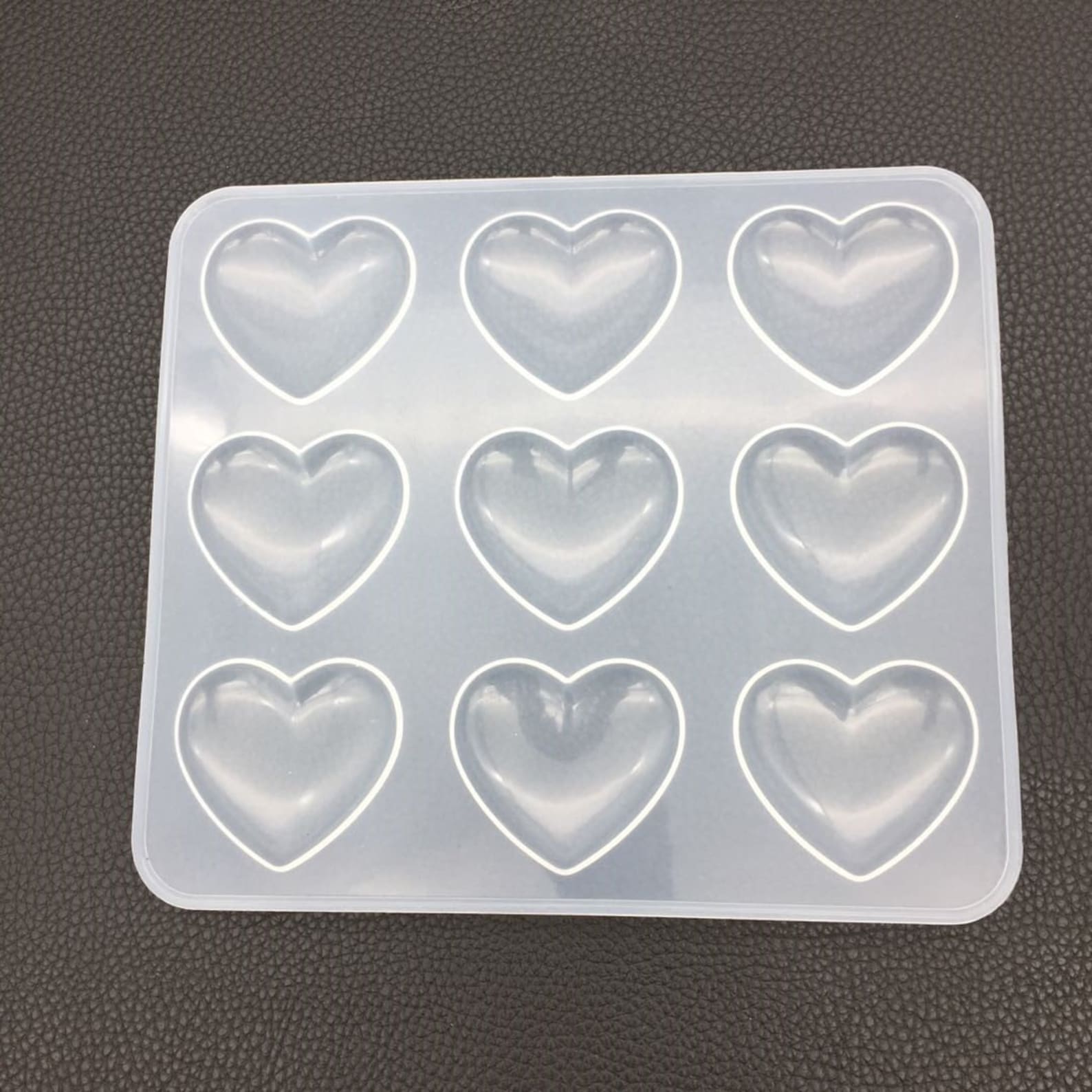 9-cavity Silicone Heart Mold DIY Resin Heart Mould-crystal - Etsy