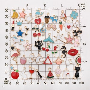 Assorted Variety 100pcs Color Enamel Charms Charms in Bulk for ...