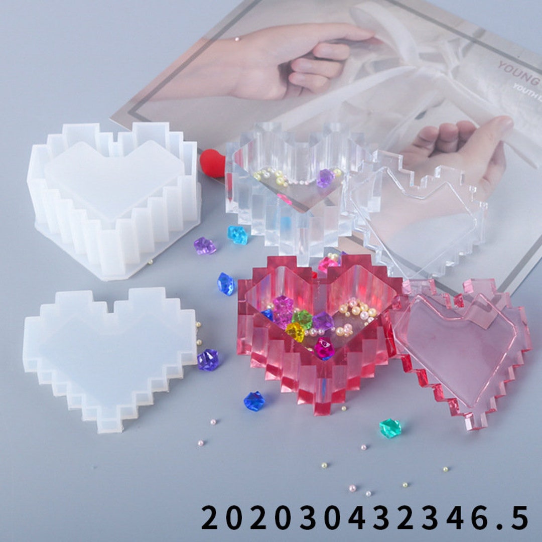 Pixel Design Creative Design LOVE Heart Shape Storage Box Mold,resin ...
