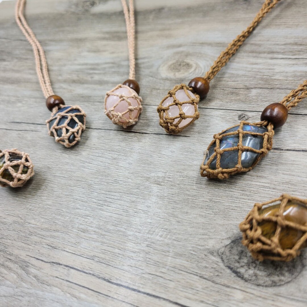 Necklace Cord Stone Holder, Cord for Crystal , Quartz Raw Stone ...