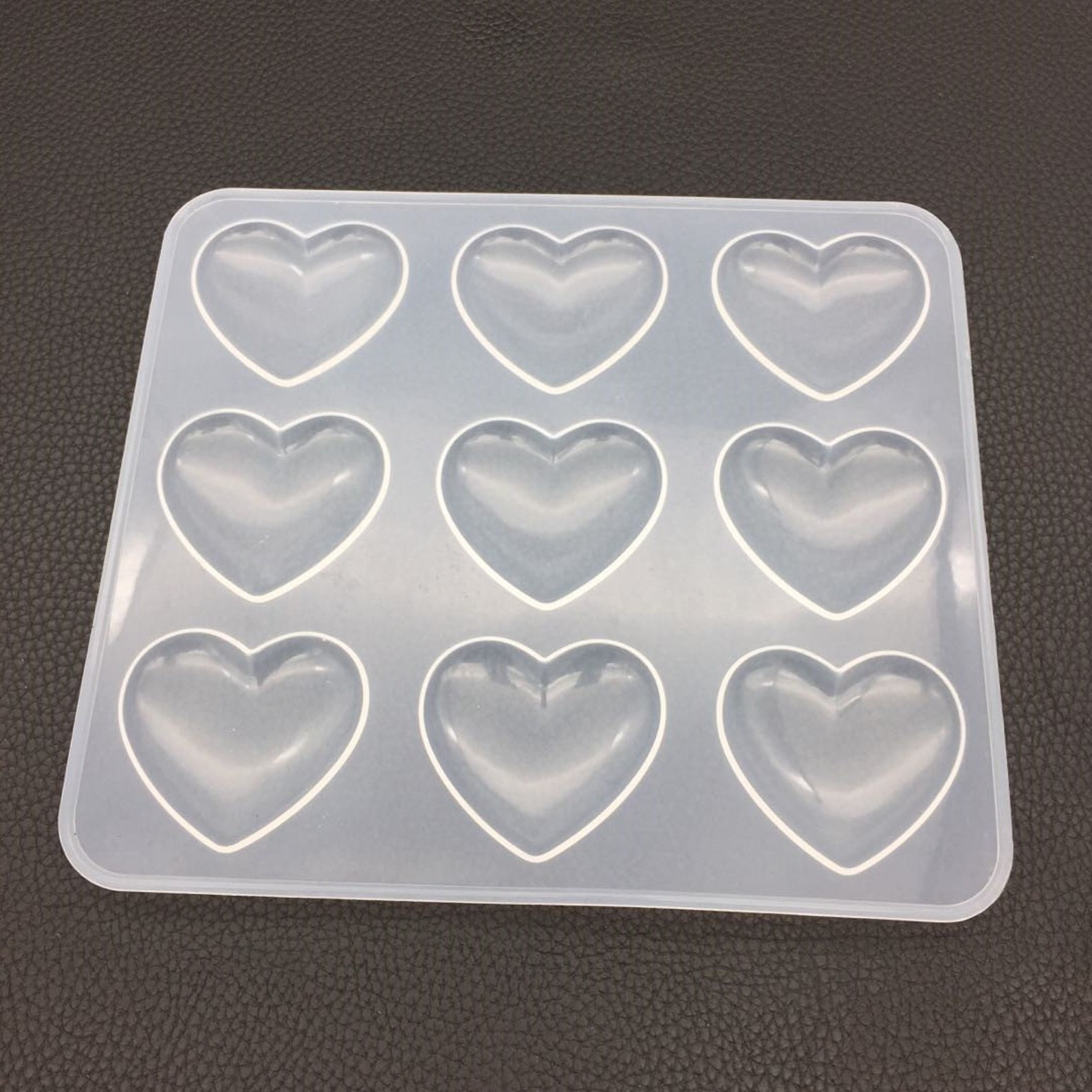 9-cavity Silicone Heart Mold DIY Resin Heart Mould-crystal - Etsy