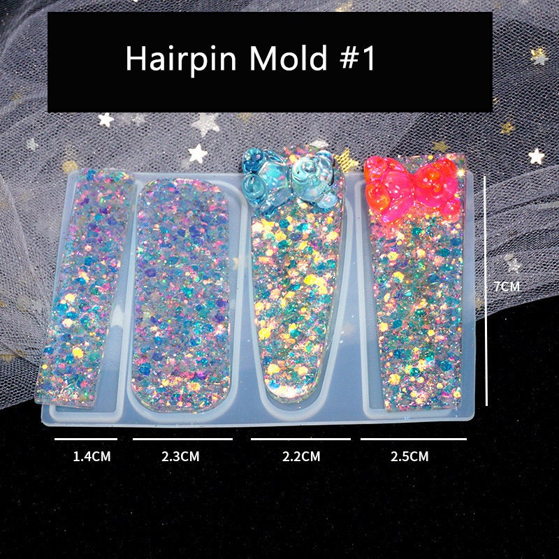 3 Patterns Creative Silicone Resin Hairpin Bobby Pins Mold, Hairgrip ...