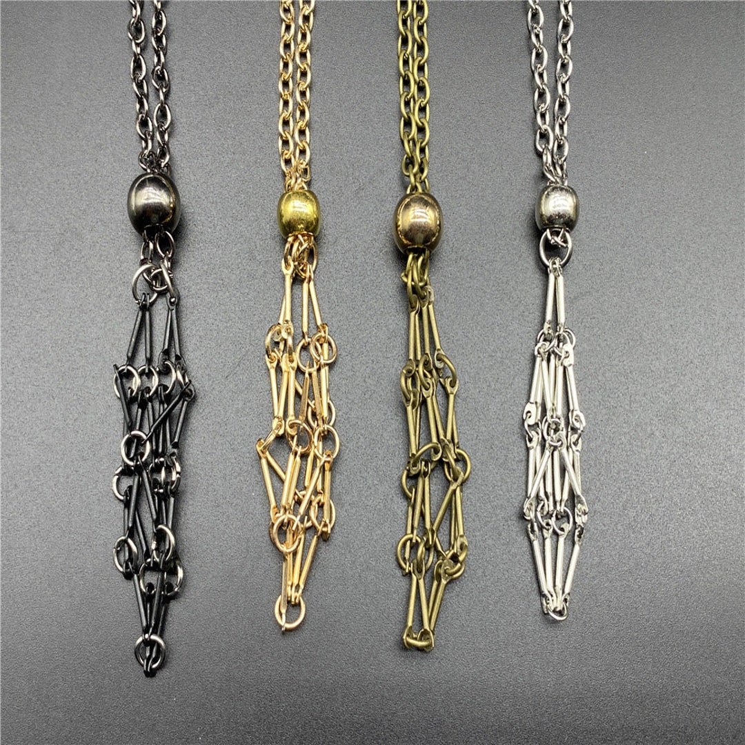 Stainless Steel Cage Necklace Holder: Crystal Quartz Pendant (stone Not ...