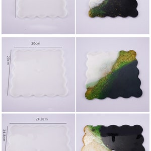 3 Sizes Irregular Square Patterns, Coaster Mold, Silicone Resin Mold ...