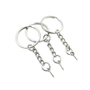 10/20/50 Sets Metal Split Keychain Ring Set - Key Chains With Open Jump ...