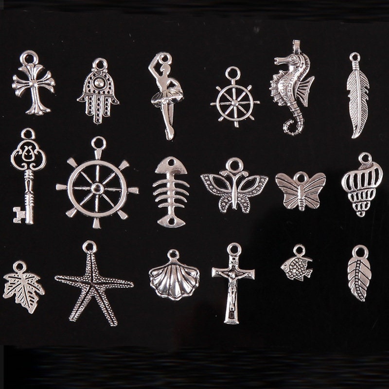 100pcs Mix Different Vintage Pendant Charms Accessories Diy | Etsy