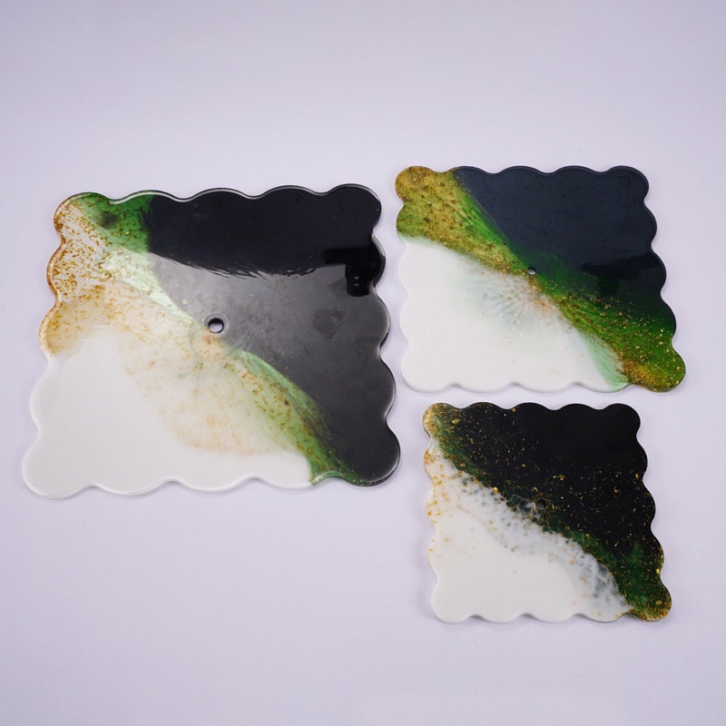 3 Sizes Irregular Square Patterns, Coaster Mold, Silicone Resin Mold ...