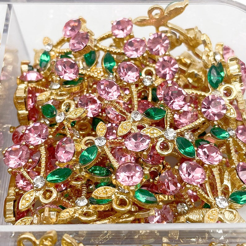 Assorted Mix Colors Variety 20pcs Rhinestones Pendant Charms - Etsy
