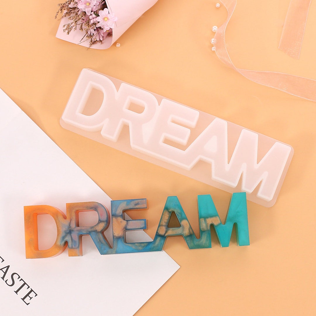 Large Size DREAM Letter Silicone Mold, Resin Mould Silicone Mold ...