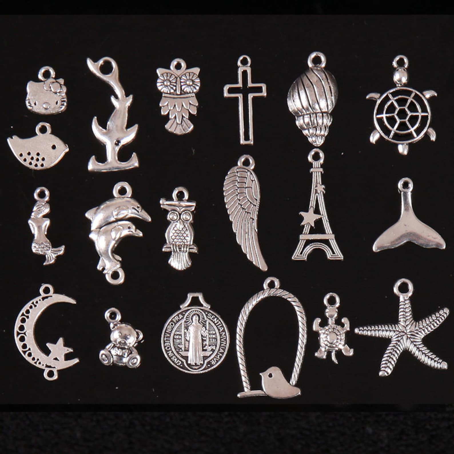 100pcs Mix Different Vintage Pendant Charms Accessories Diy Metal Charm ...