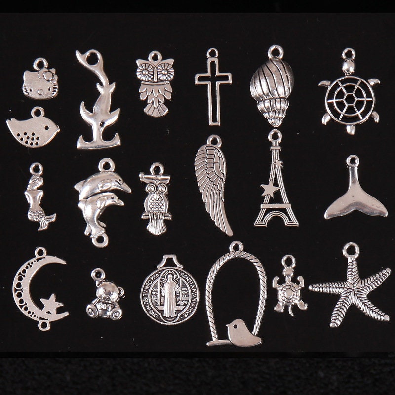 100pcs Mix Different Vintage Pendant Charms Accessories Diy | Etsy