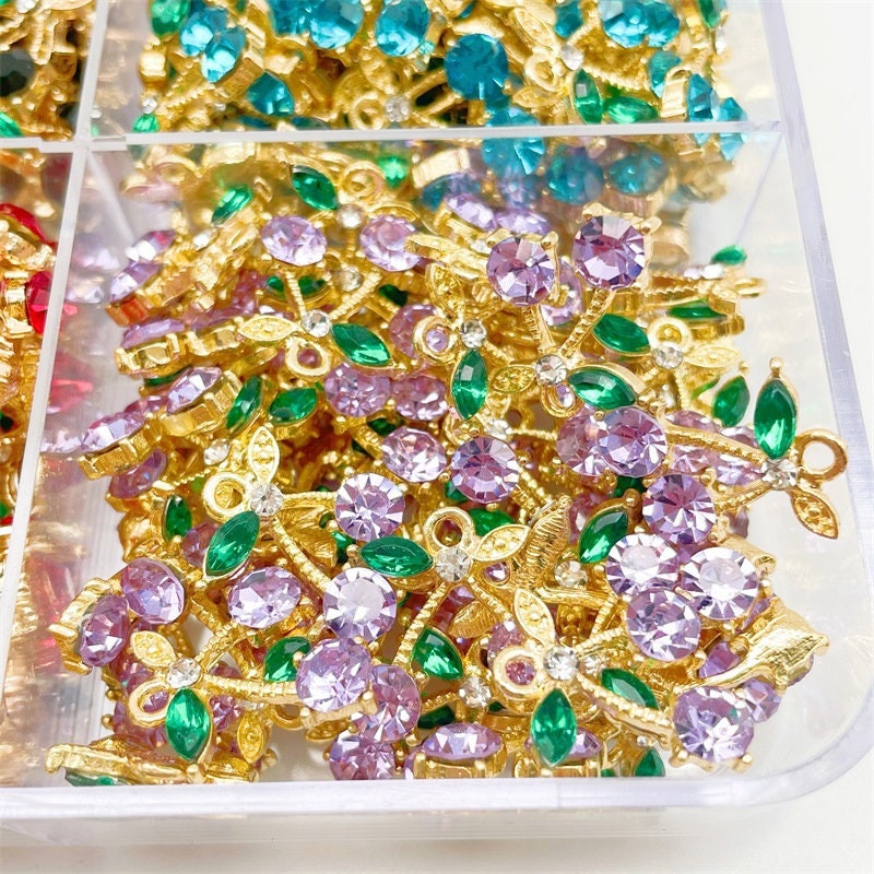 Assorted Mix Colors Variety 20pcs Rhinestones Pendant Charms Bulk for ...