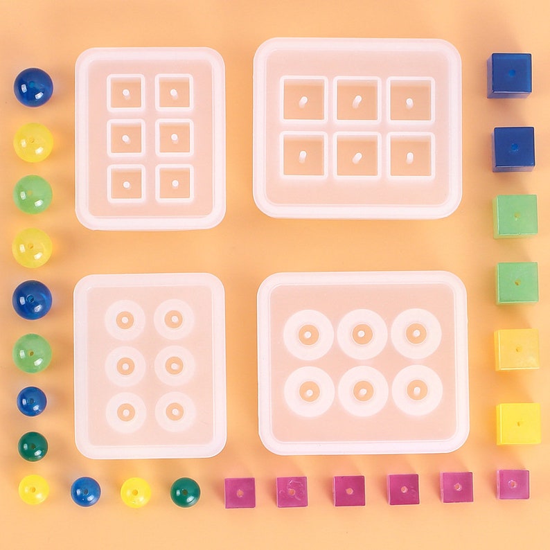 Cube/round Bead Silicone Resin Molds, Gem Bead Mold,uv Resin Epoxy ...