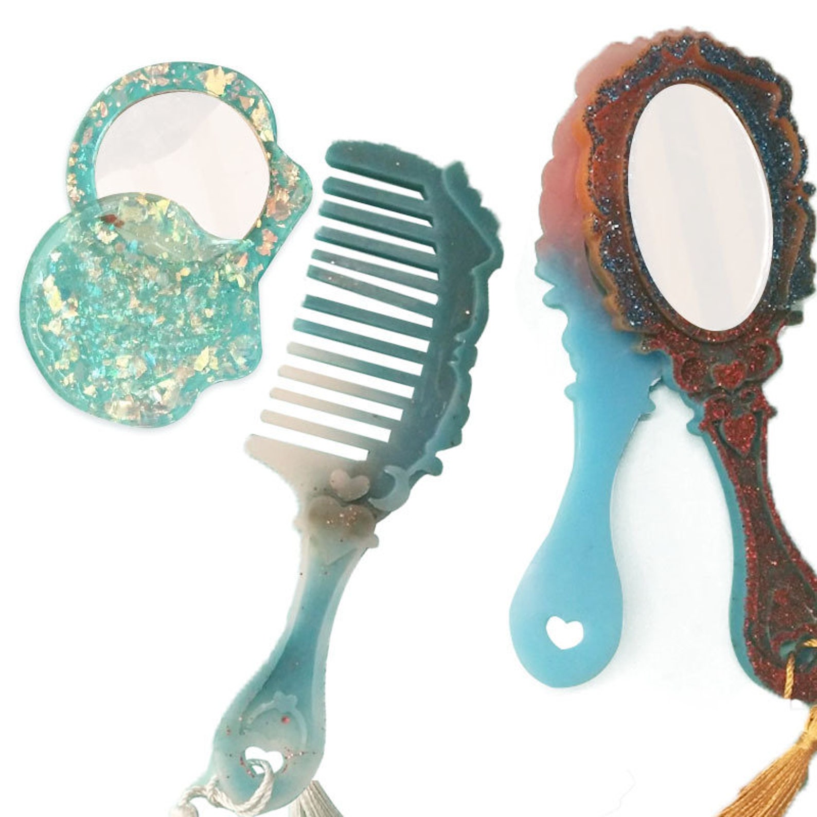 Silicone Resin Retro Mirror,vanity Mirror,comb Mold, Hairbrush Comb ...